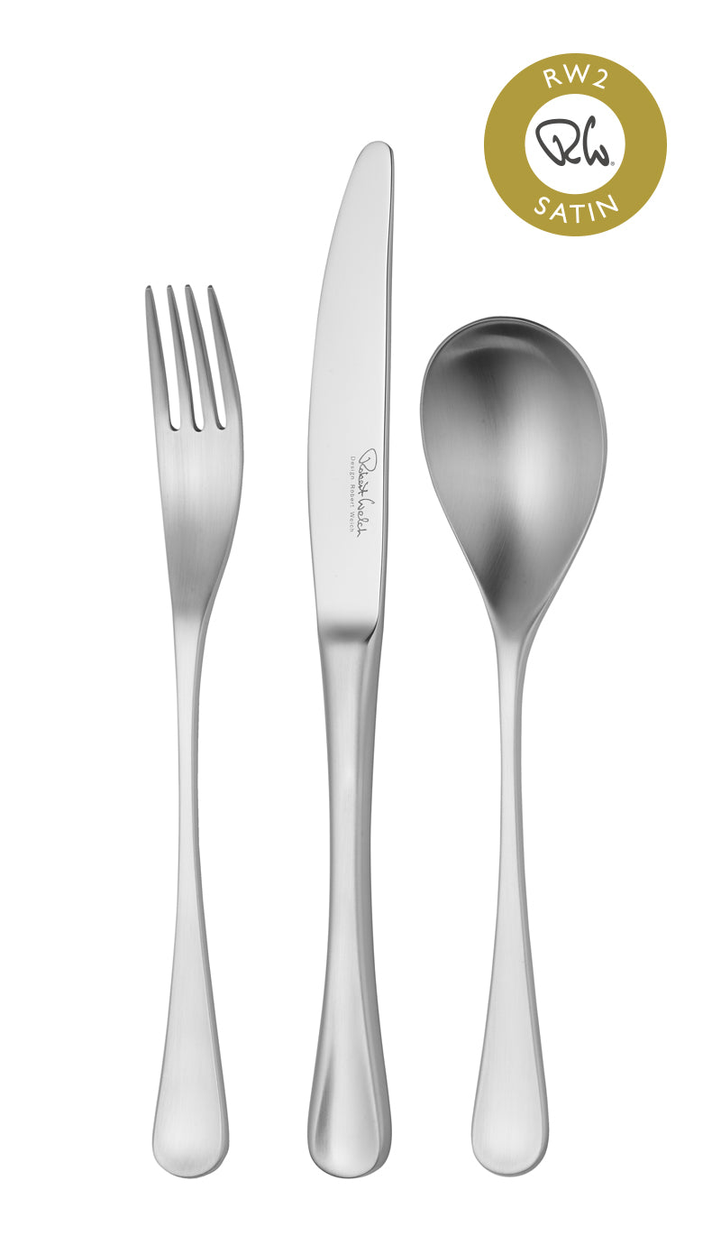 RW2 Satin Cutlery Set | Brushed Steel | Robert Welch Designs Ltd