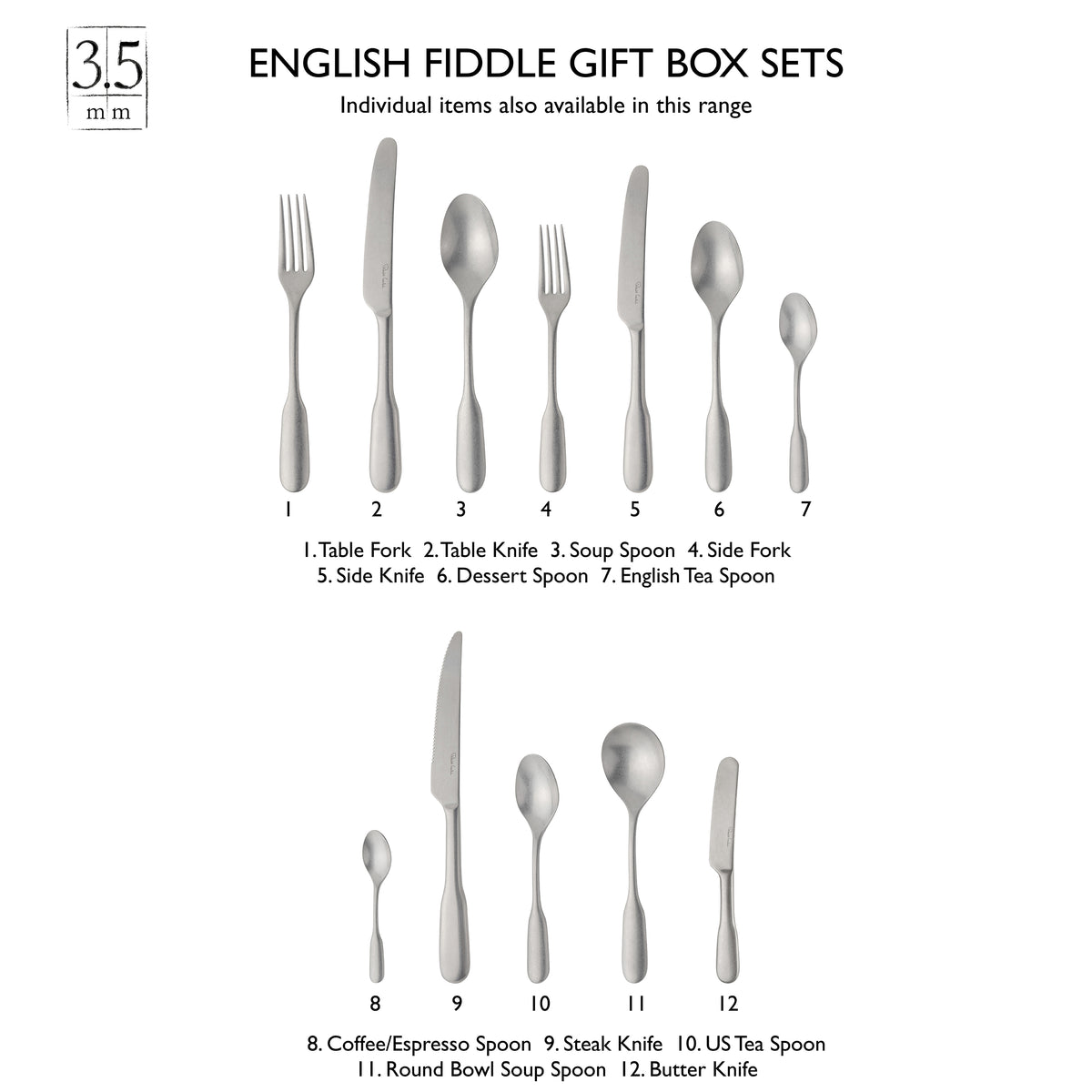 English Fiddle Vintage Cutlery Set | 42 Piece for 6 People | Robert ...