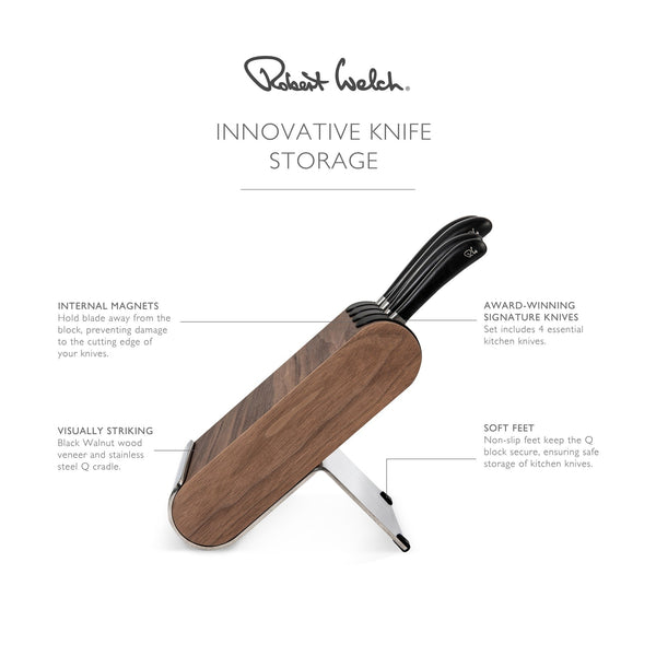 Signature Q Knife Block Set Walnut | Robert Welch Designs Ltd