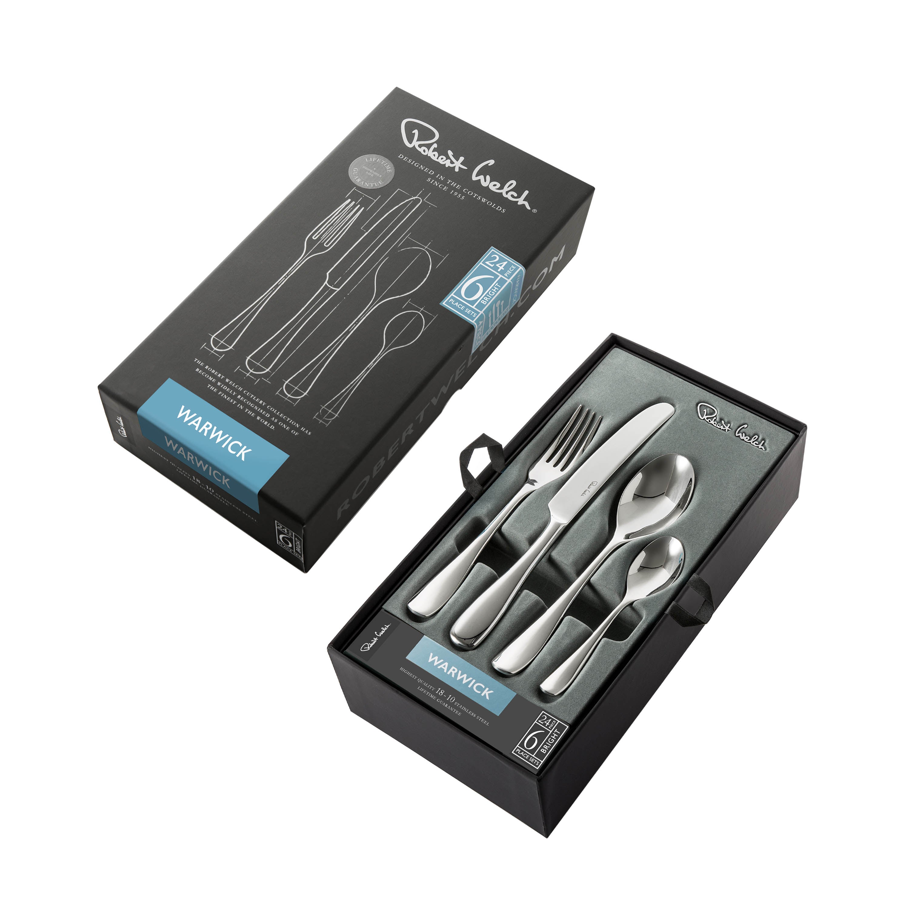 Warwick Bright Cutlery Set | 30 Piece Set for 6 People | 6 Free Steak ...