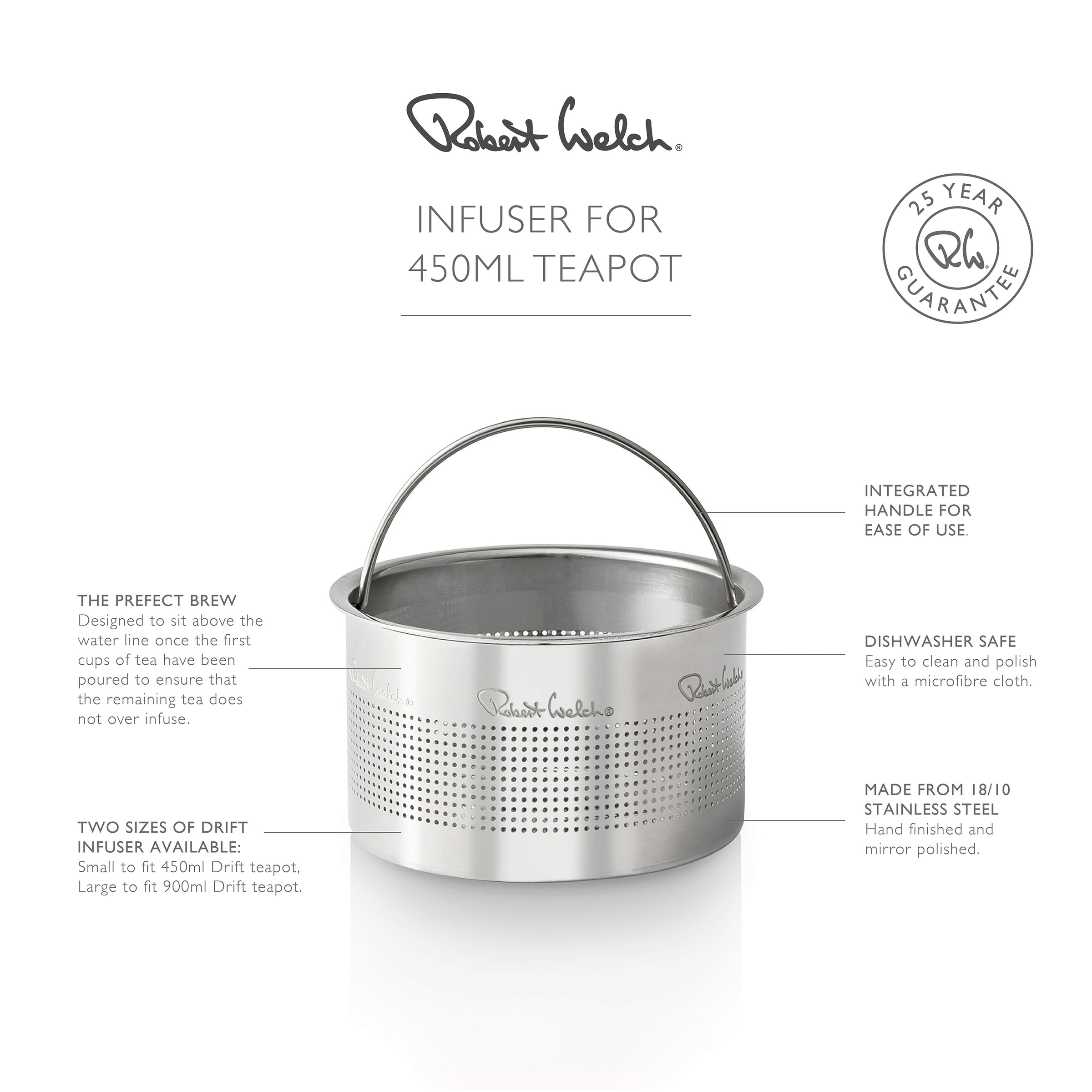 Small Tea Infuser for Drift Teapot 450ml | Robert Welch Designs Ltd