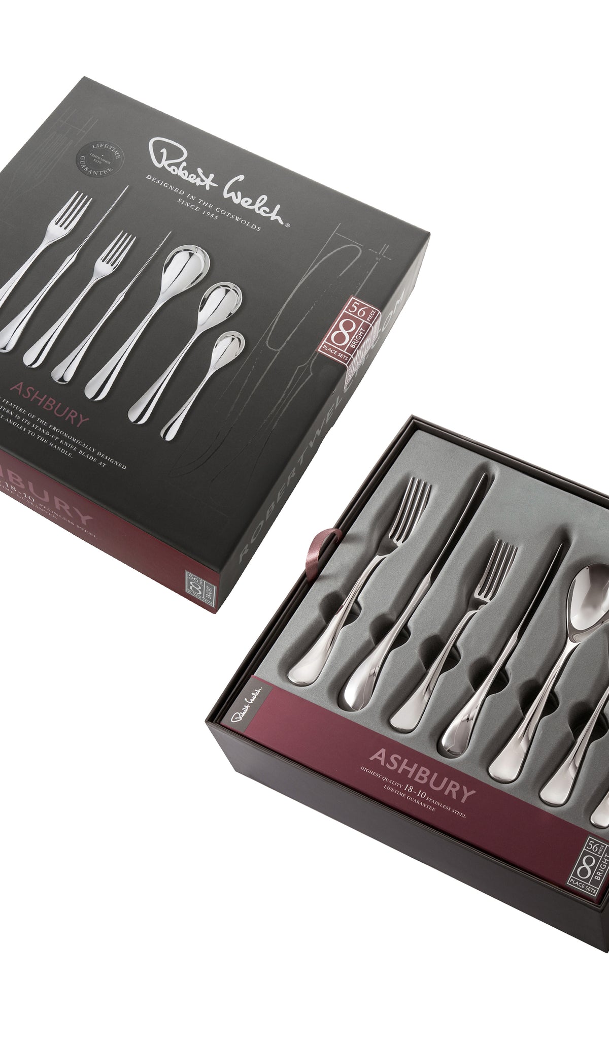Ashbury Bright Cutlery Set | 56 Piece Set for 8 People