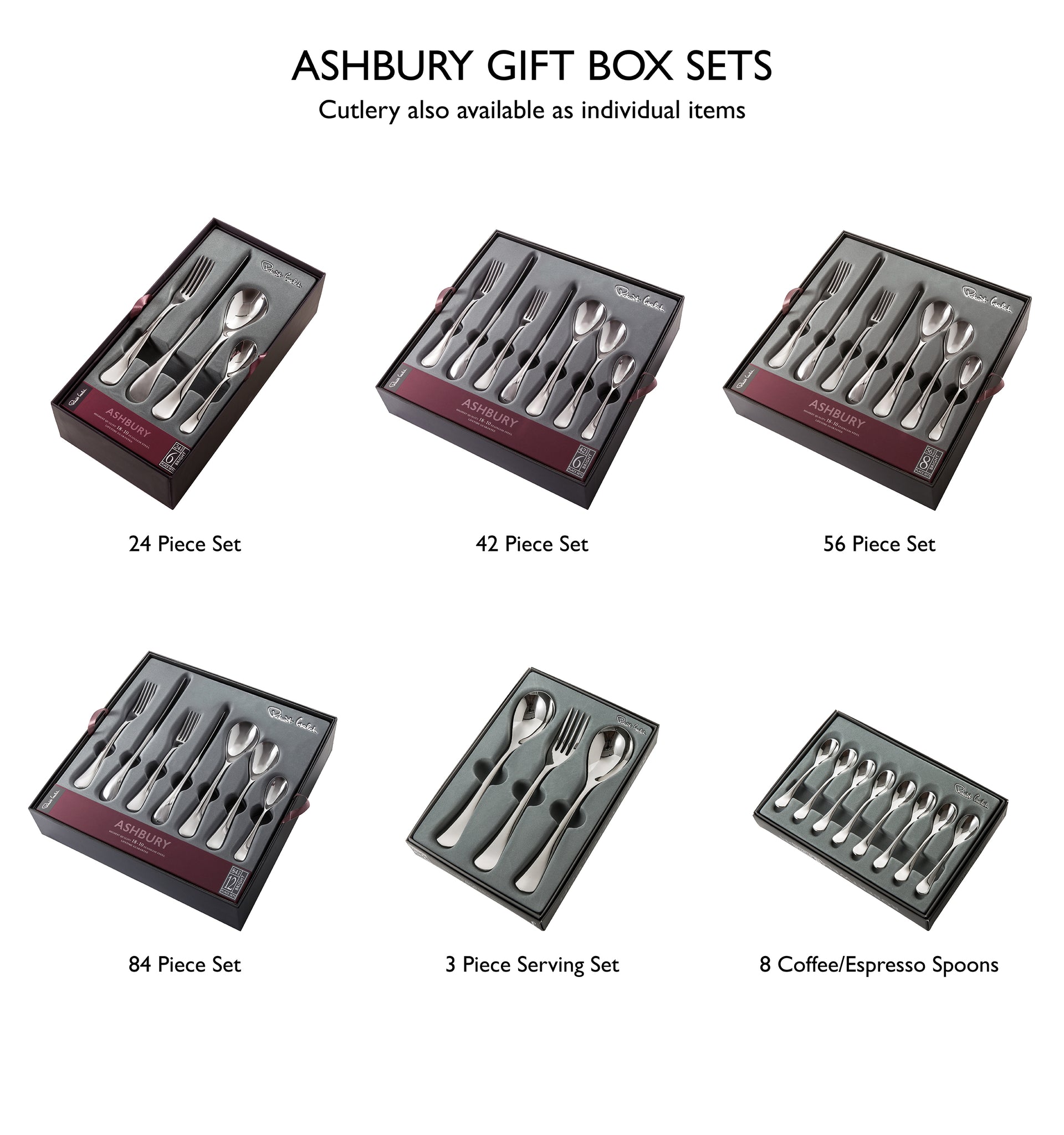 Ashbury Bright Cutlery Set | 56 Piece Set for 8 People