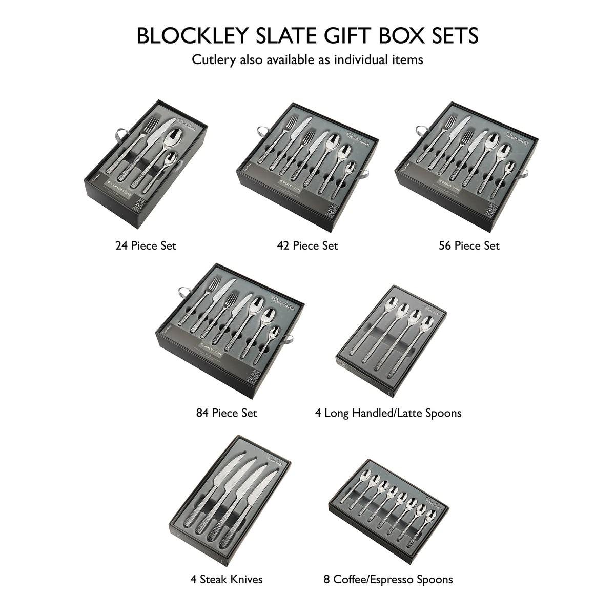 Blockley Slate Bright Cutlery Sample Set | 3 Piece Set | Robert Welch ...