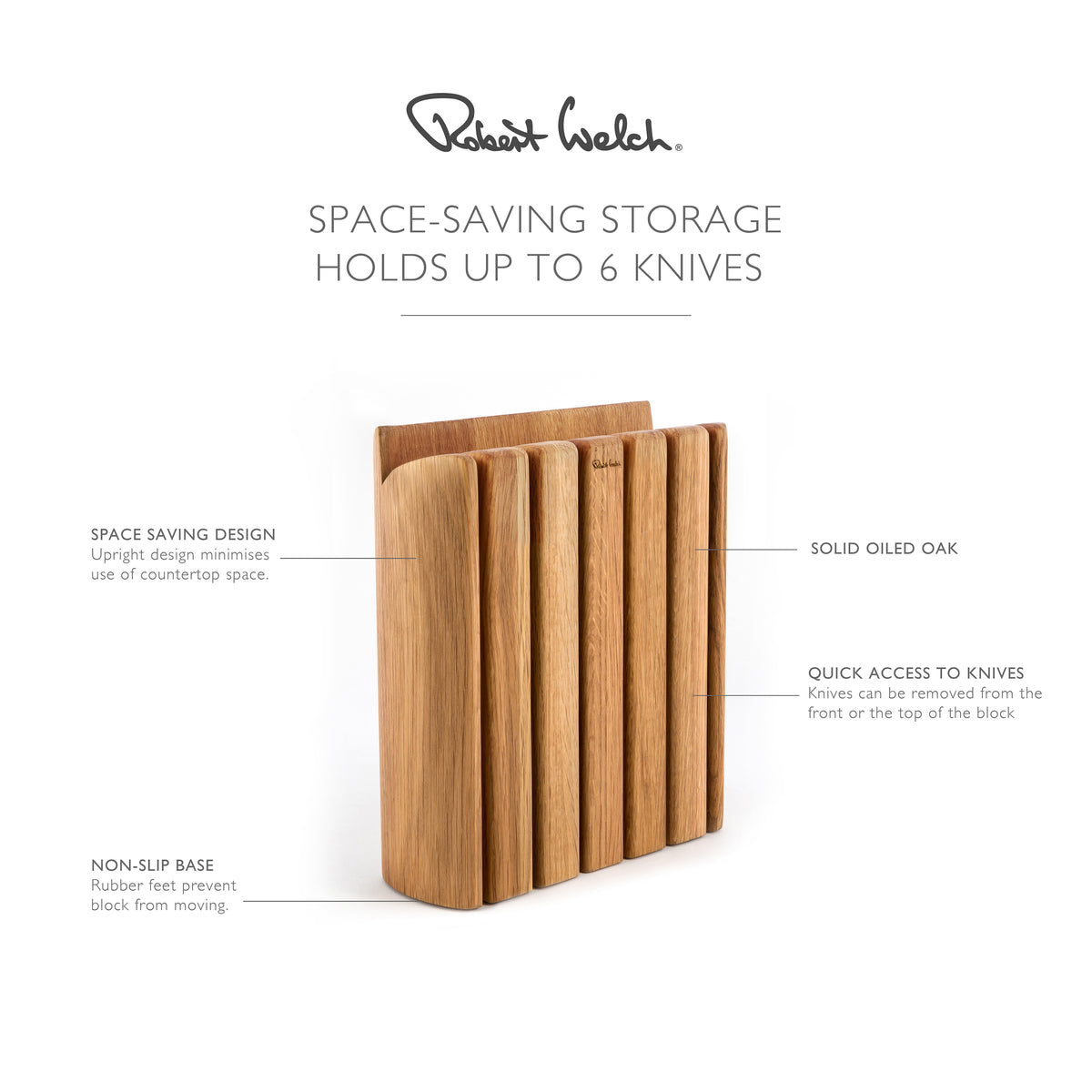 Book Oak Knife Block | Knife Storage | Robert Welch Designs Ltd