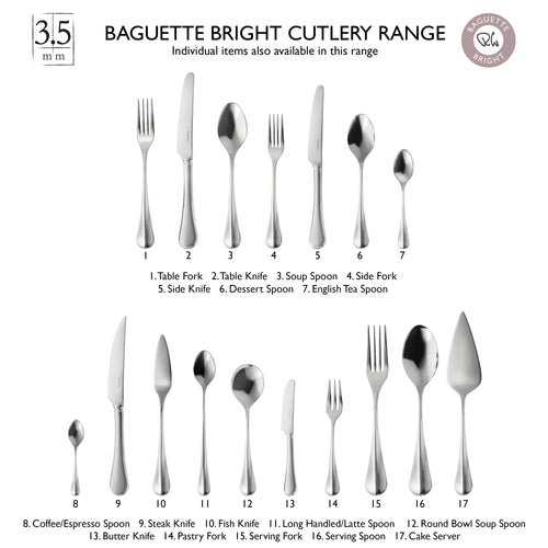 Baguette Bright Cutlery Sample Set | 3 Piece Set