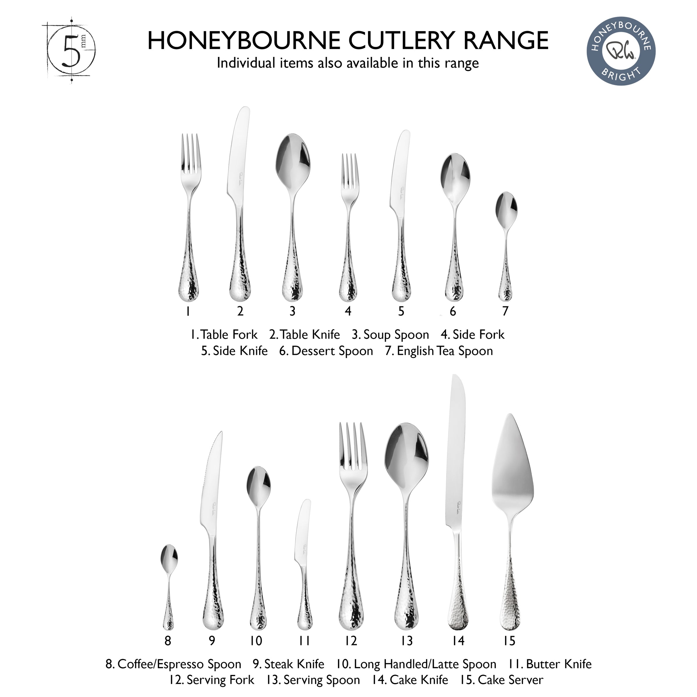 Honeybourne Bright Cutlery Sample Set | 3 Piece Set | Robert Welch ...