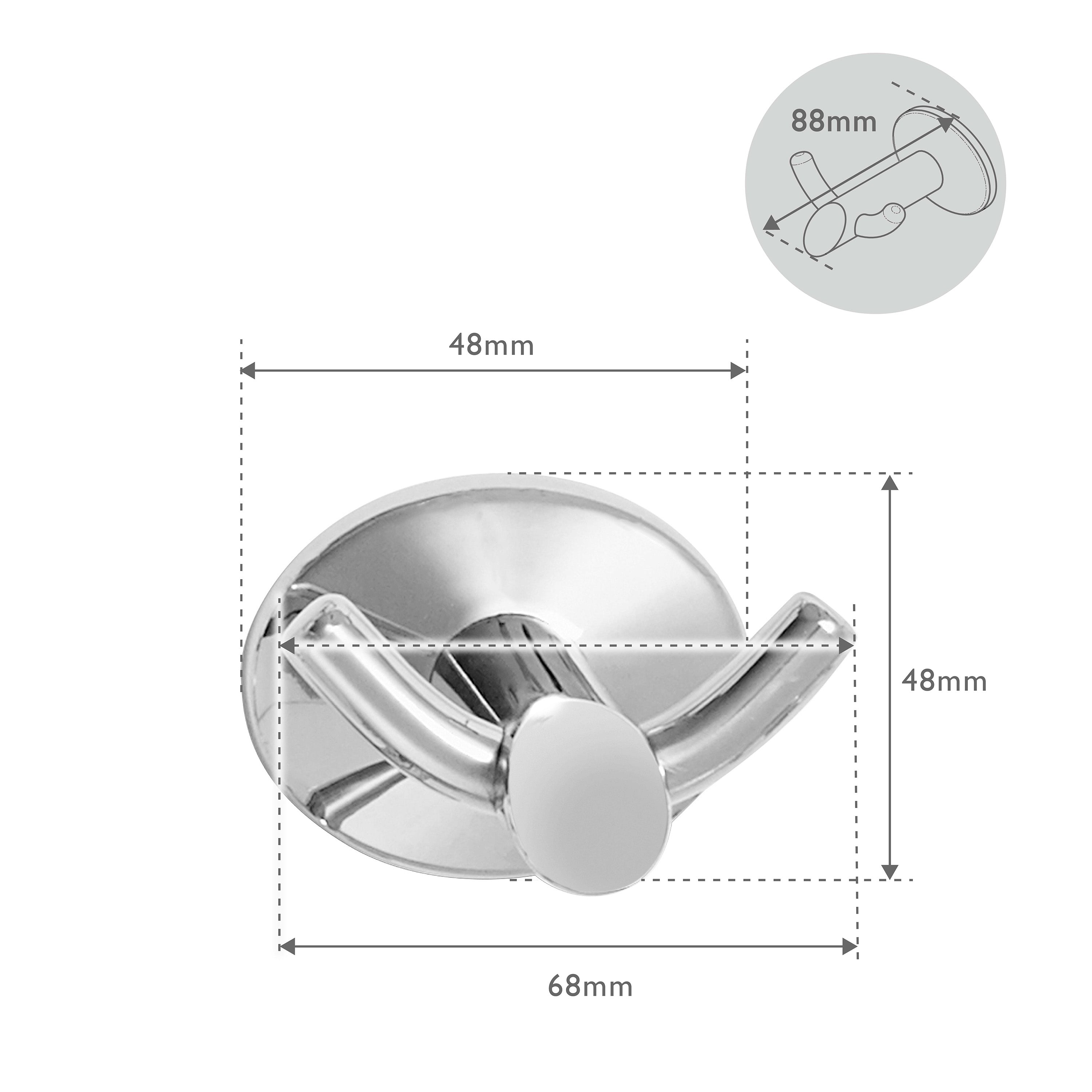 Oblique Double Robe Hook | Stainless Steel | Robert Welch Designs Ltd